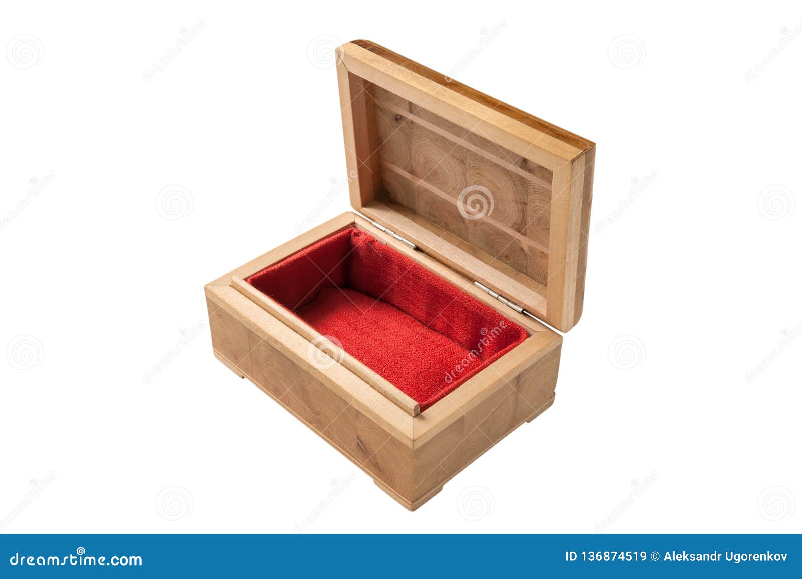 Open wooden box isolated stock image. Image of gift - 136874519