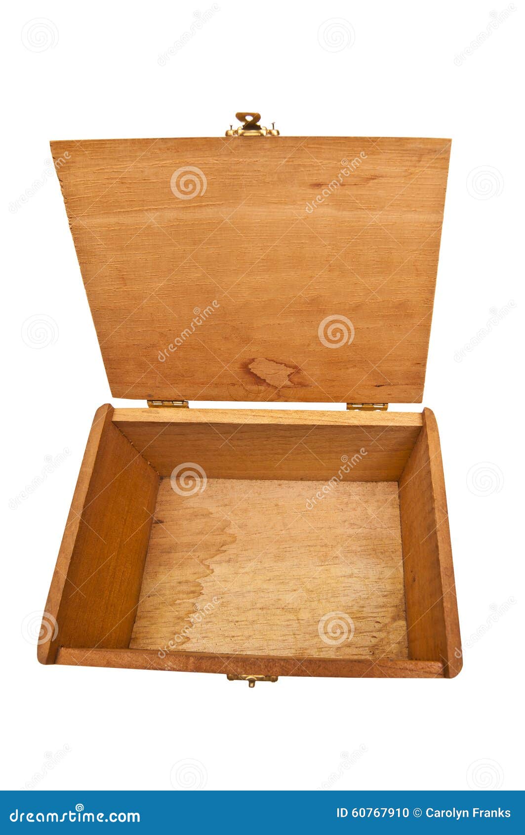 Open Wooden Box with Lid and Stained Interior Stock Photo - Image of ...