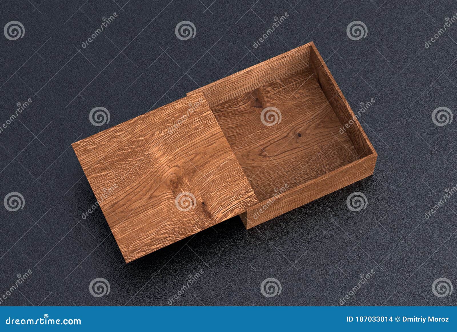 Open Wooden Box with Slide Lid Stock Illustration - Illustration of ...