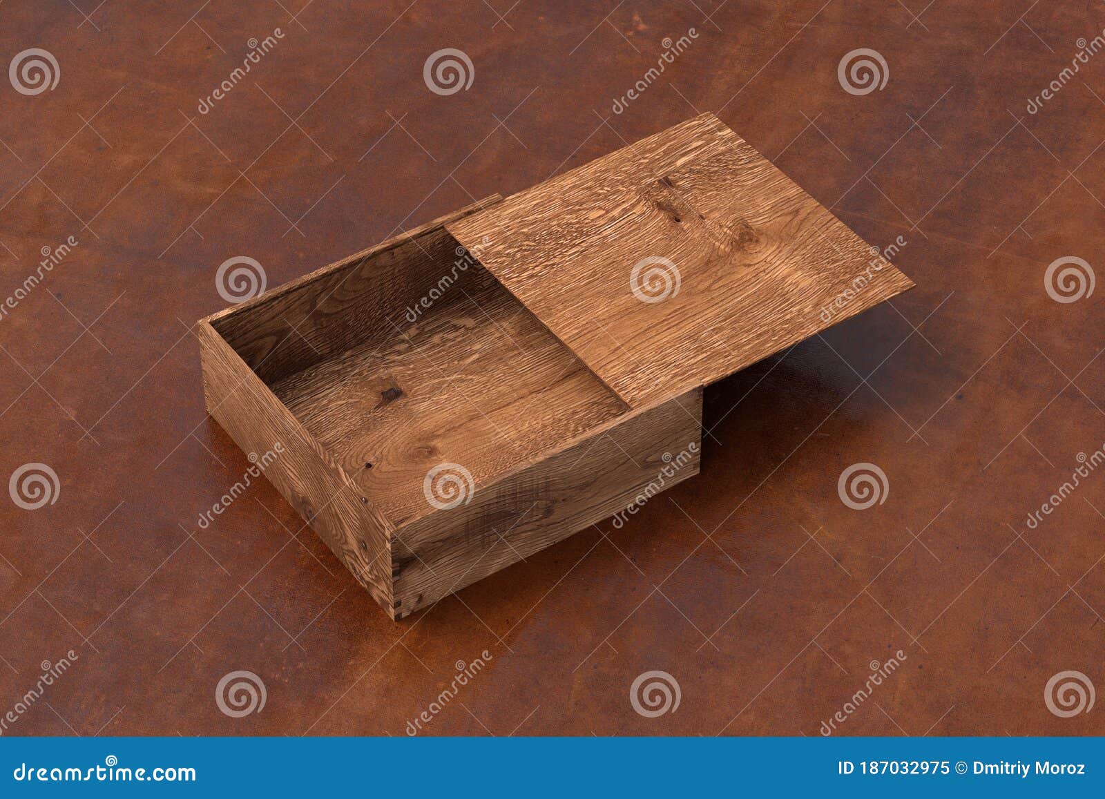 Open Wooden Box with Slide Lid Stock Illustration - Illustration of ...