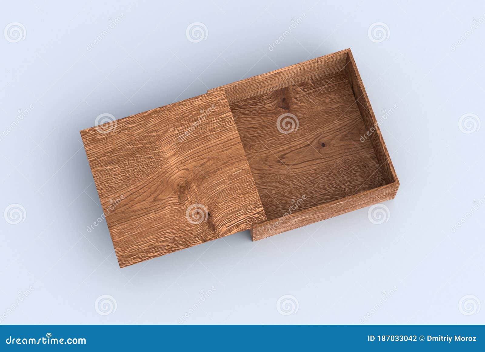 Open Wooden Box with Slide Lid Stock Illustration - Illustration of ...