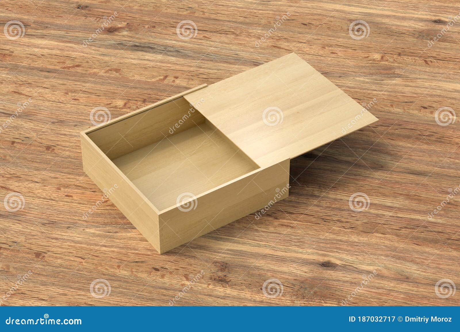Open Wooden Box with Slide Lid Stock Illustration - Illustration of ...