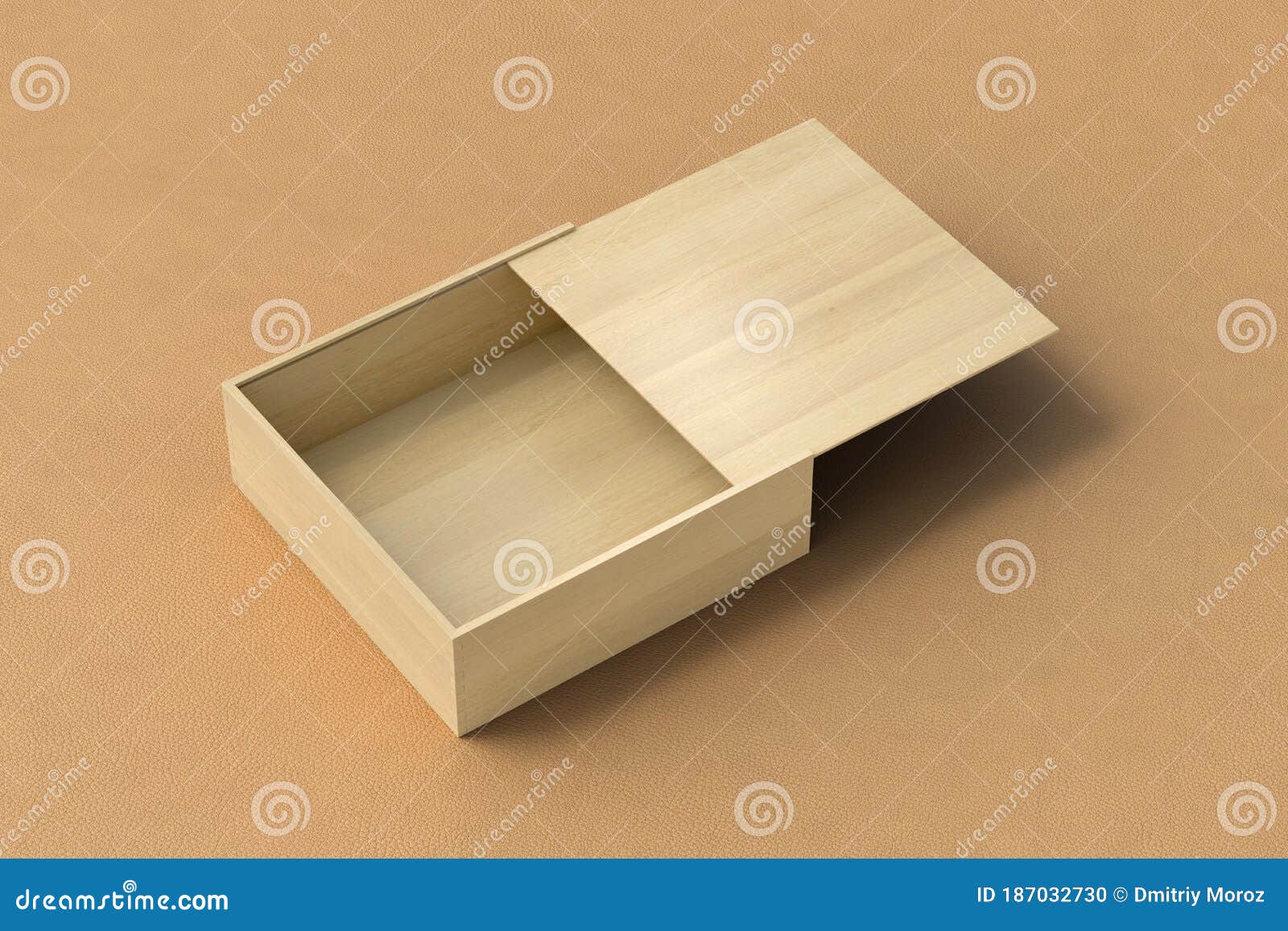 Open Wooden Box with Slide Lid Stock Illustration - Illustration of ...
