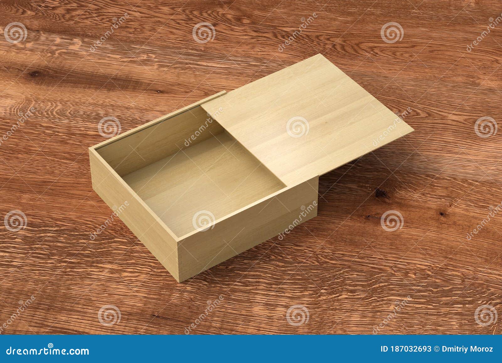 Open Wooden Box with Slide Lid Stock Illustration - Illustration of ...