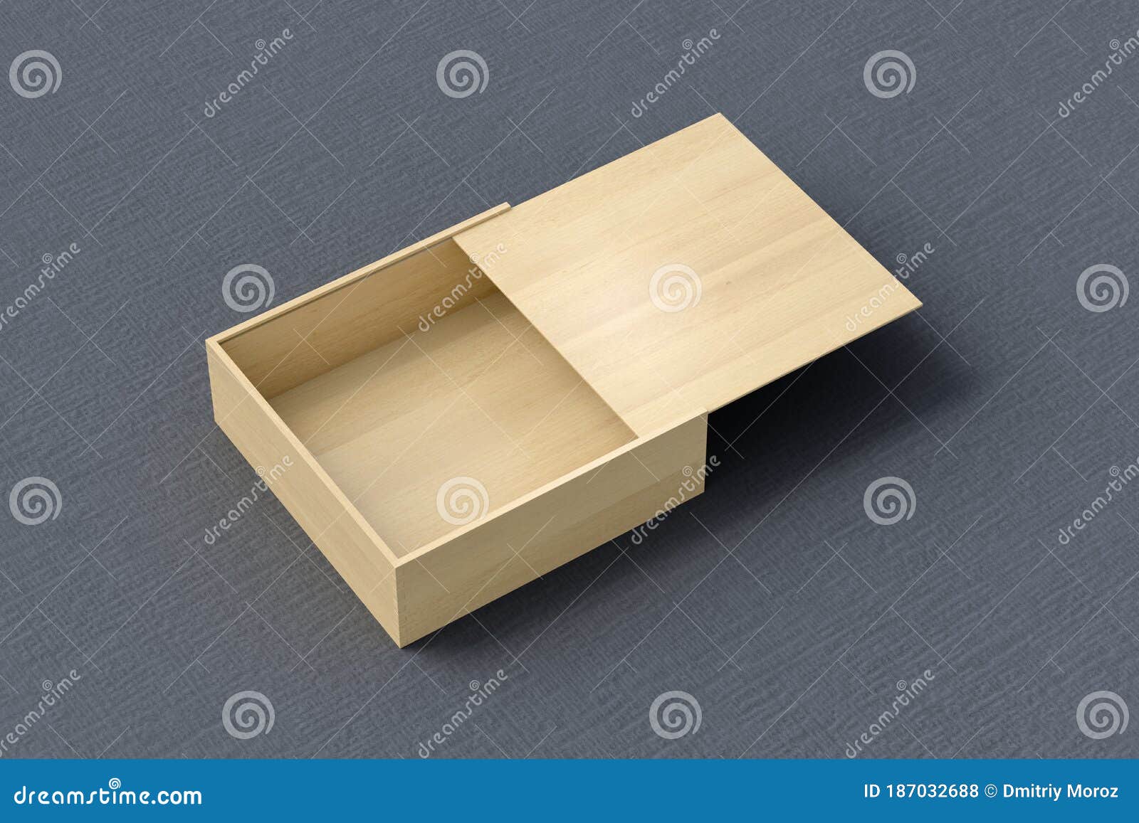 Open Wooden Box with Slide Lid Stock Illustration - Illustration of ...