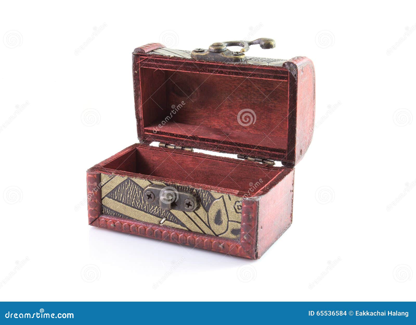 Open wooden chest isolated stock photo. Image of trunk - 65536584
