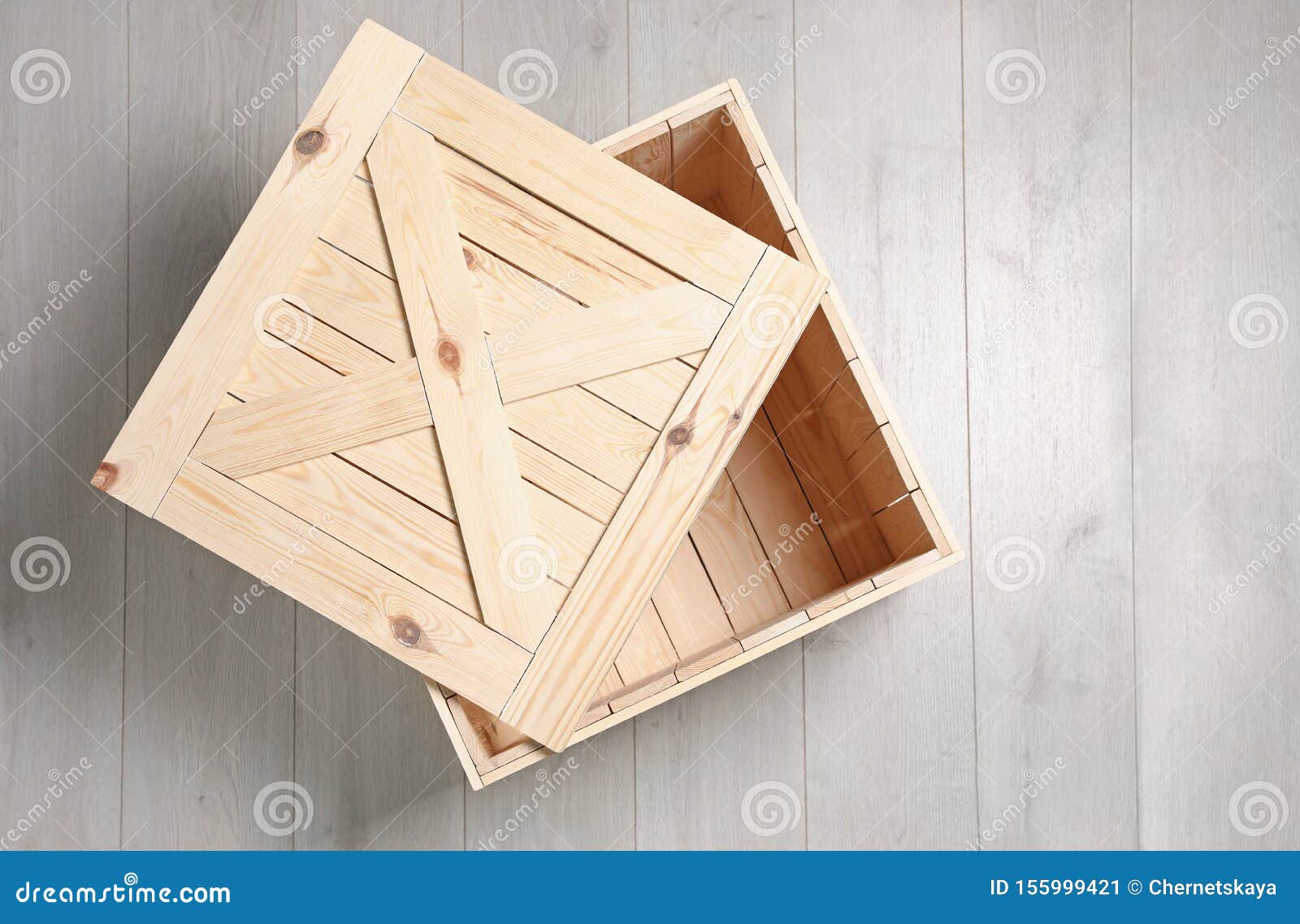 Open Wooden Crate on Floor, Top Stock Image - Image of ship, delivery ...