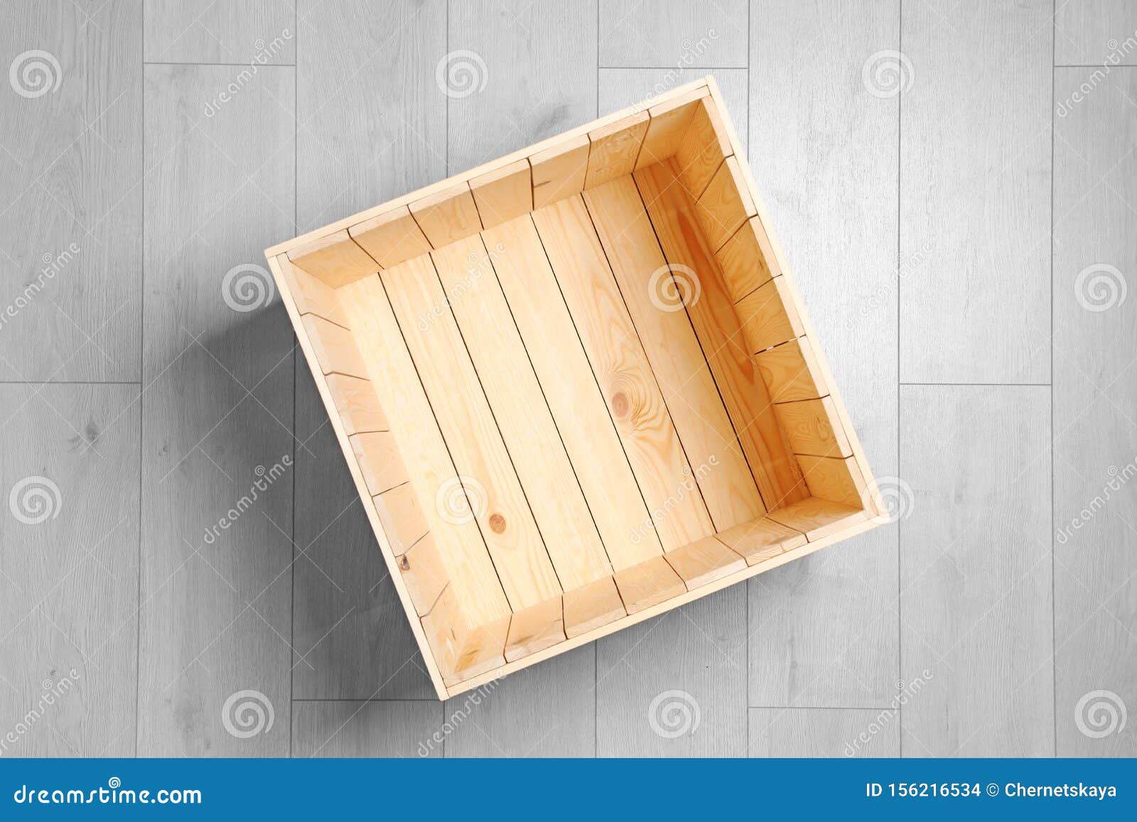 Open Wooden Crate on Floor, Top Stock Photo - Image of cargo, panel ...