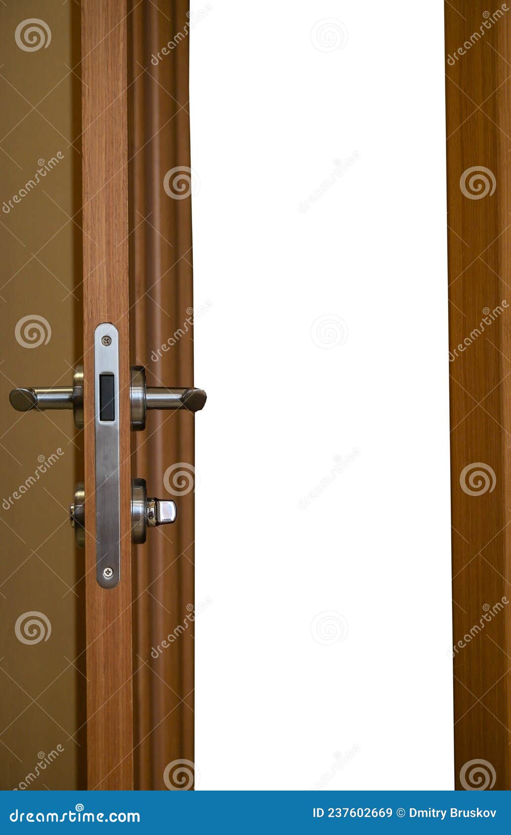 Open wooden door isolation stock image. Image of indoor - 237602669
