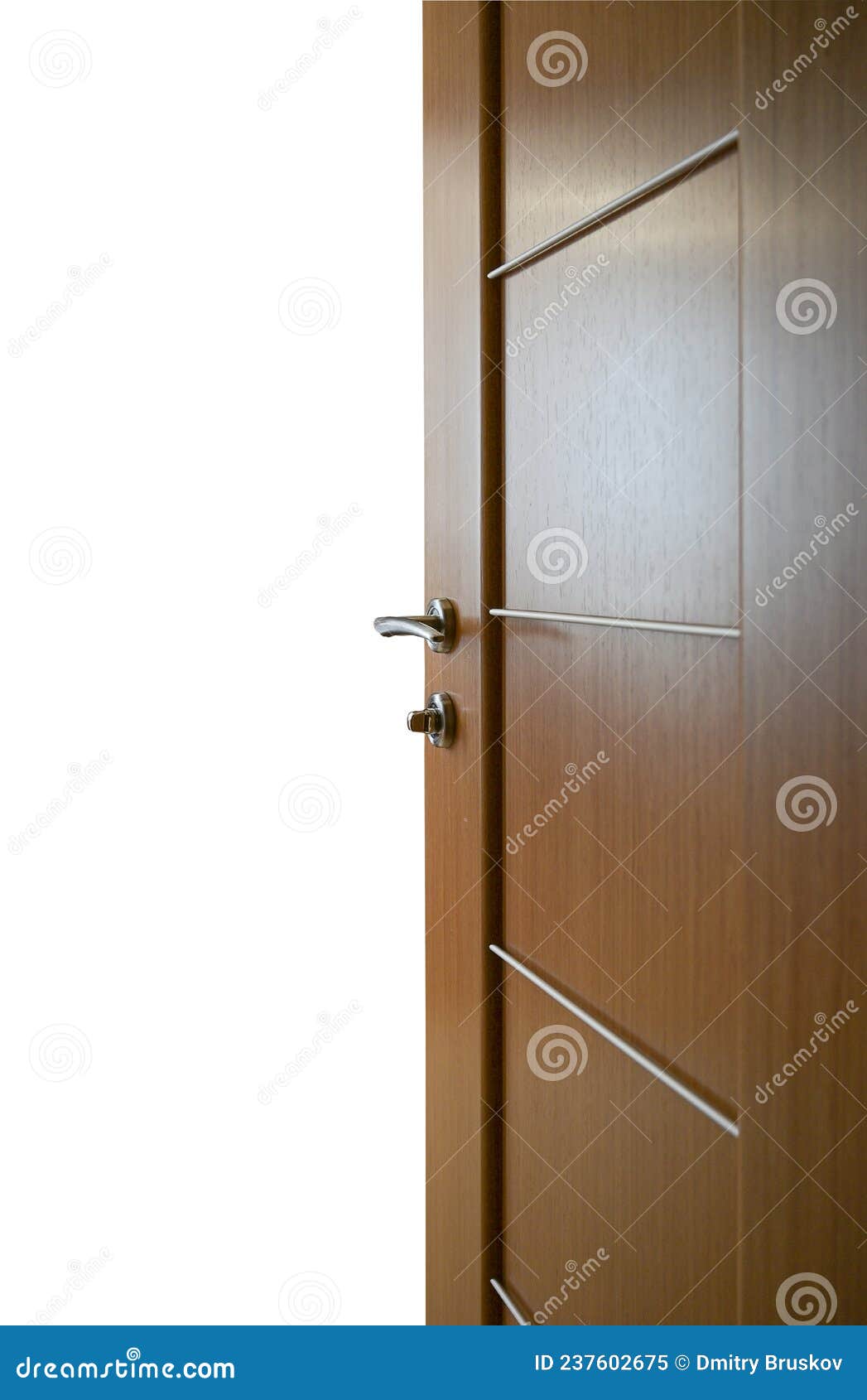 Open wooden door isolation stock image. Image of architectural - 237602675