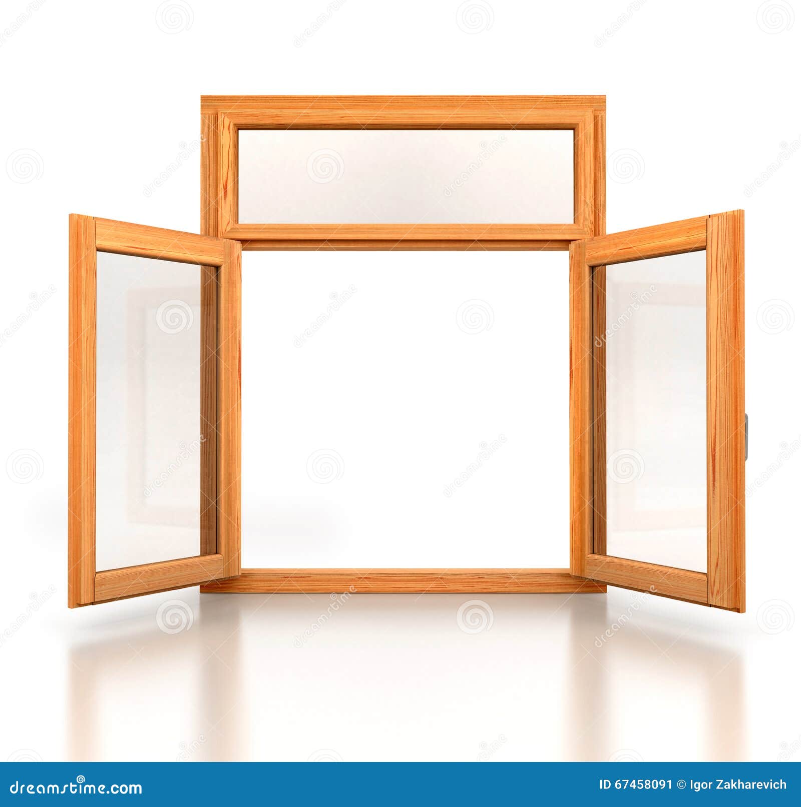 Open Wooden Double Window Opened Stock Image - Image of interior, frame ...