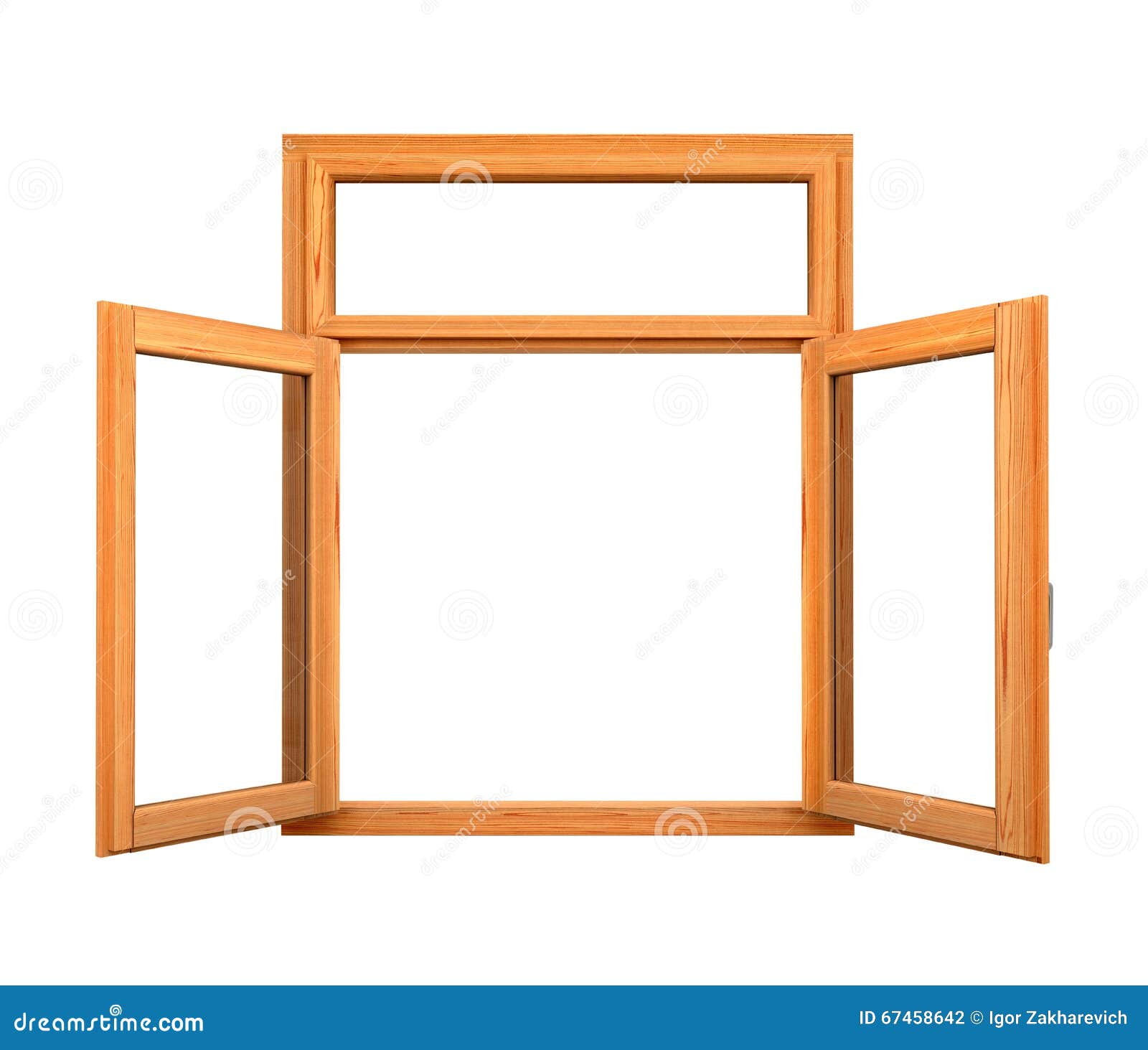 Double Window Frame, Striped Awning Canopy. Vector Illustration. Wooden ...