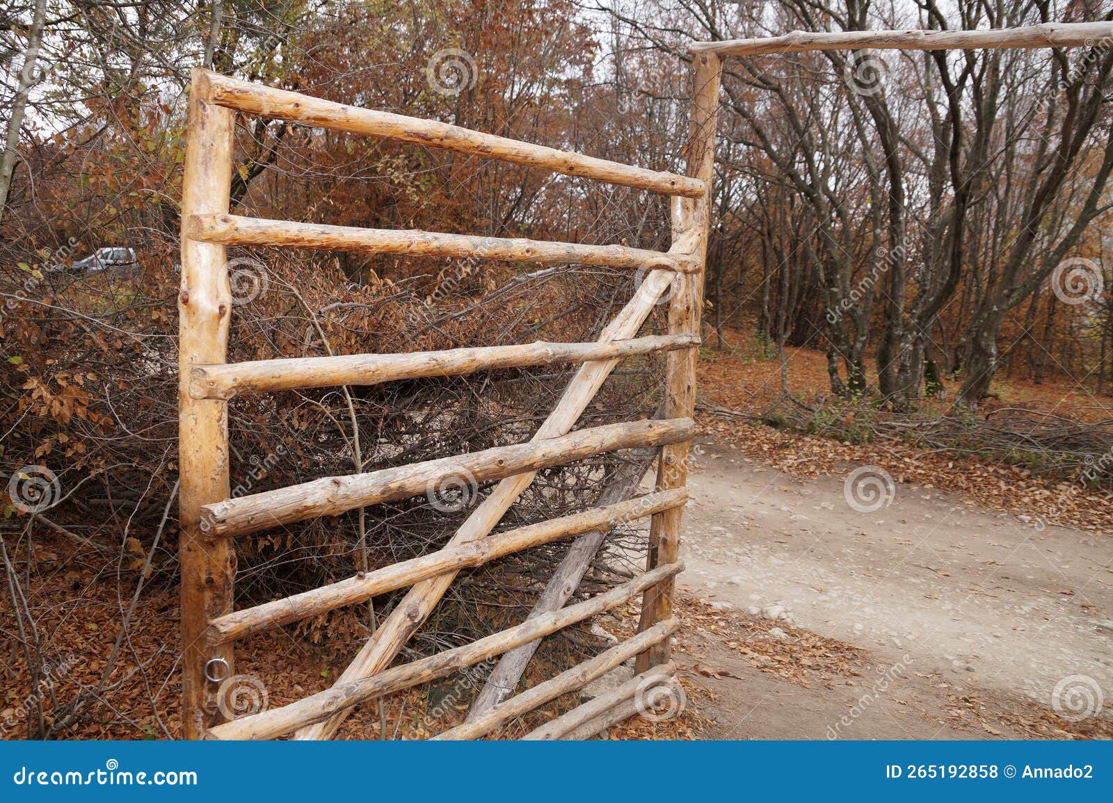 Open Wooden Gate Made of Sticks in the Countryside Stock Photo - Image ...
