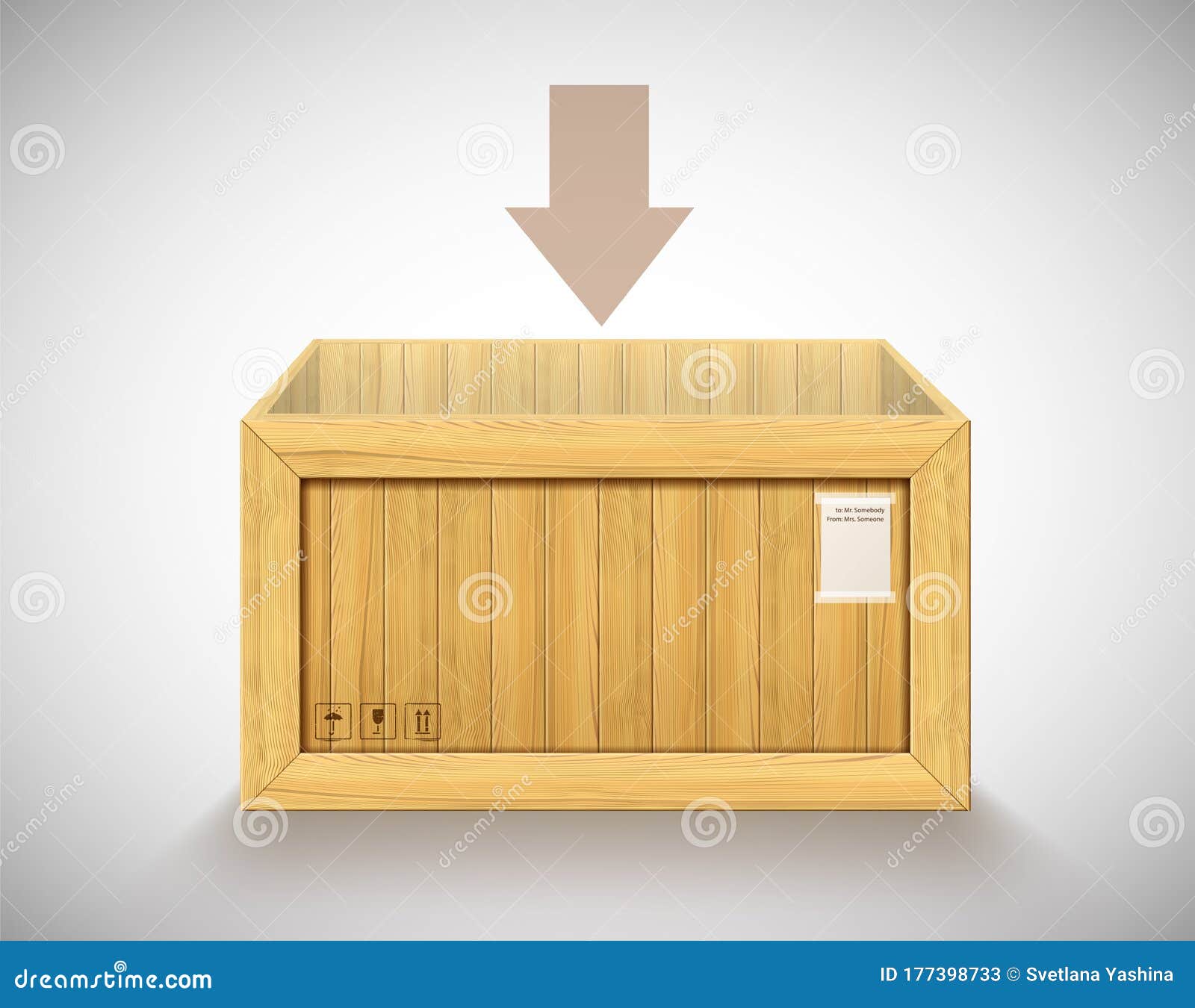 Open Wooden Rectangular Vector Container for Export Shipping Stock ...