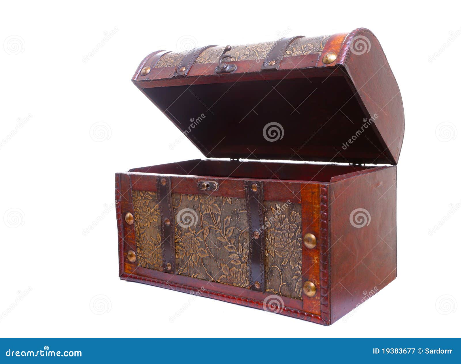 Open Wooden Vintage Chest Isolated on White Stock Image - Image of rack ...