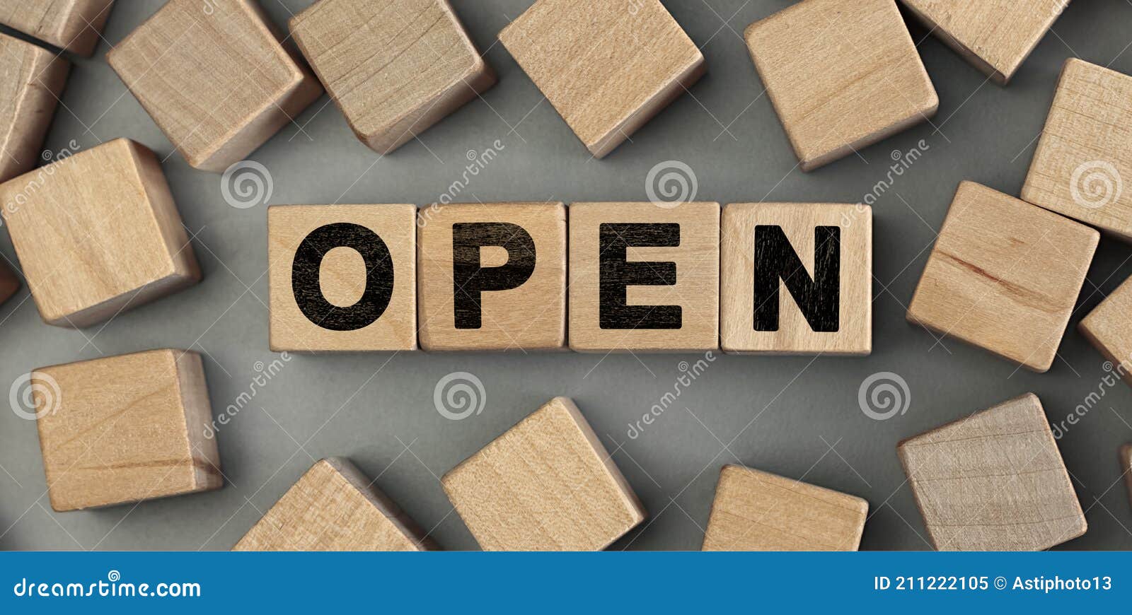 Open - Word Concept from Wooden Blocks. Top View Stock Image - Image of ...