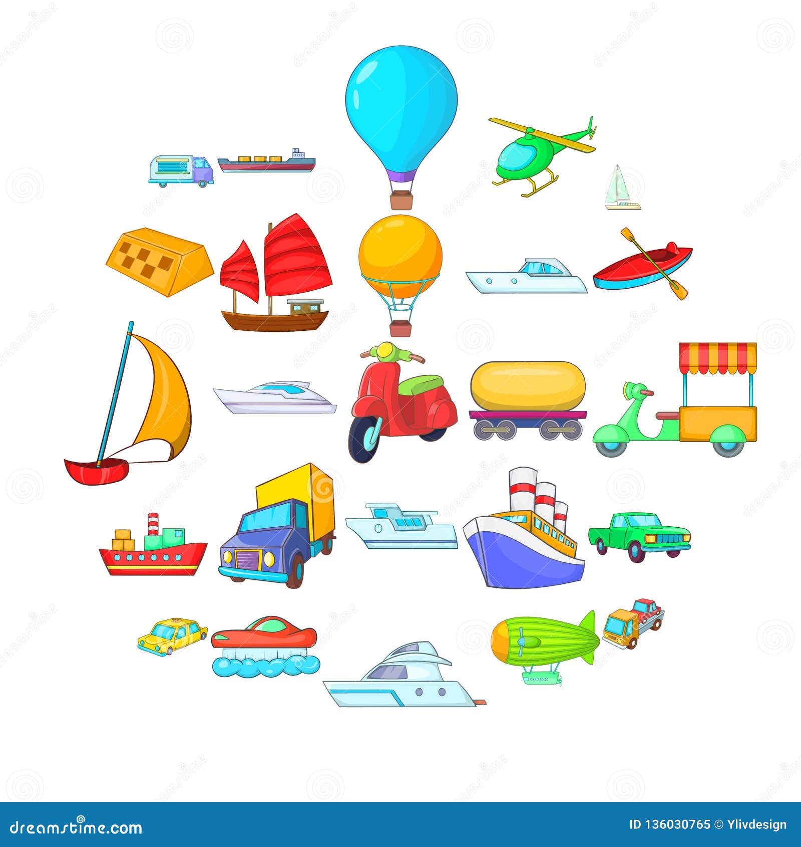Open World Icons Set, Cartoon Style Stock Vector - Illustration of ...