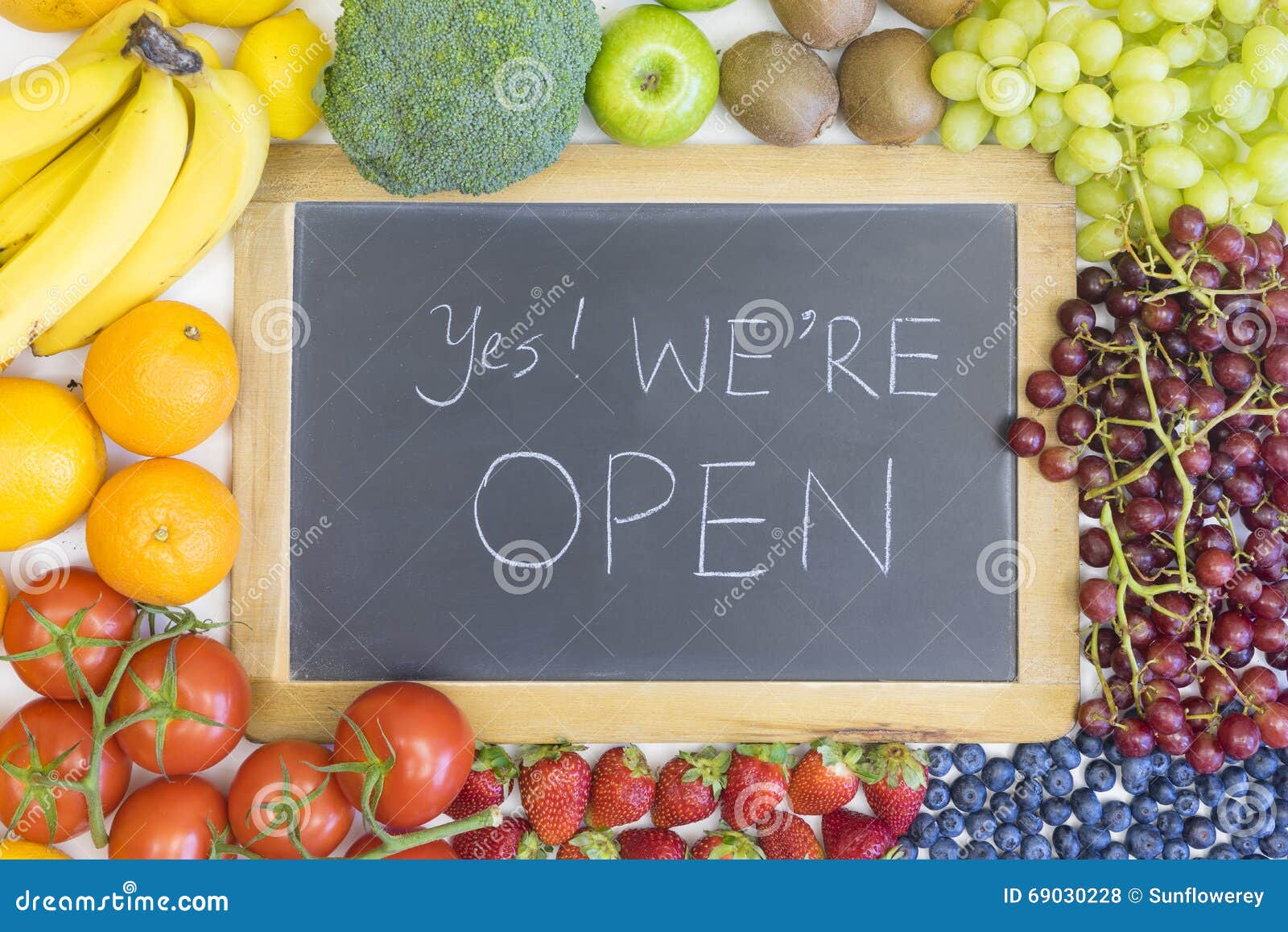 We are Open Written on Black Chalkboard Stock Photo - Image of open ...