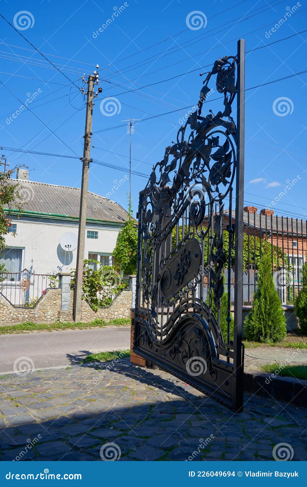 Open Wrought Iron Gate,open Large Gates Beautiful Decorated with ...