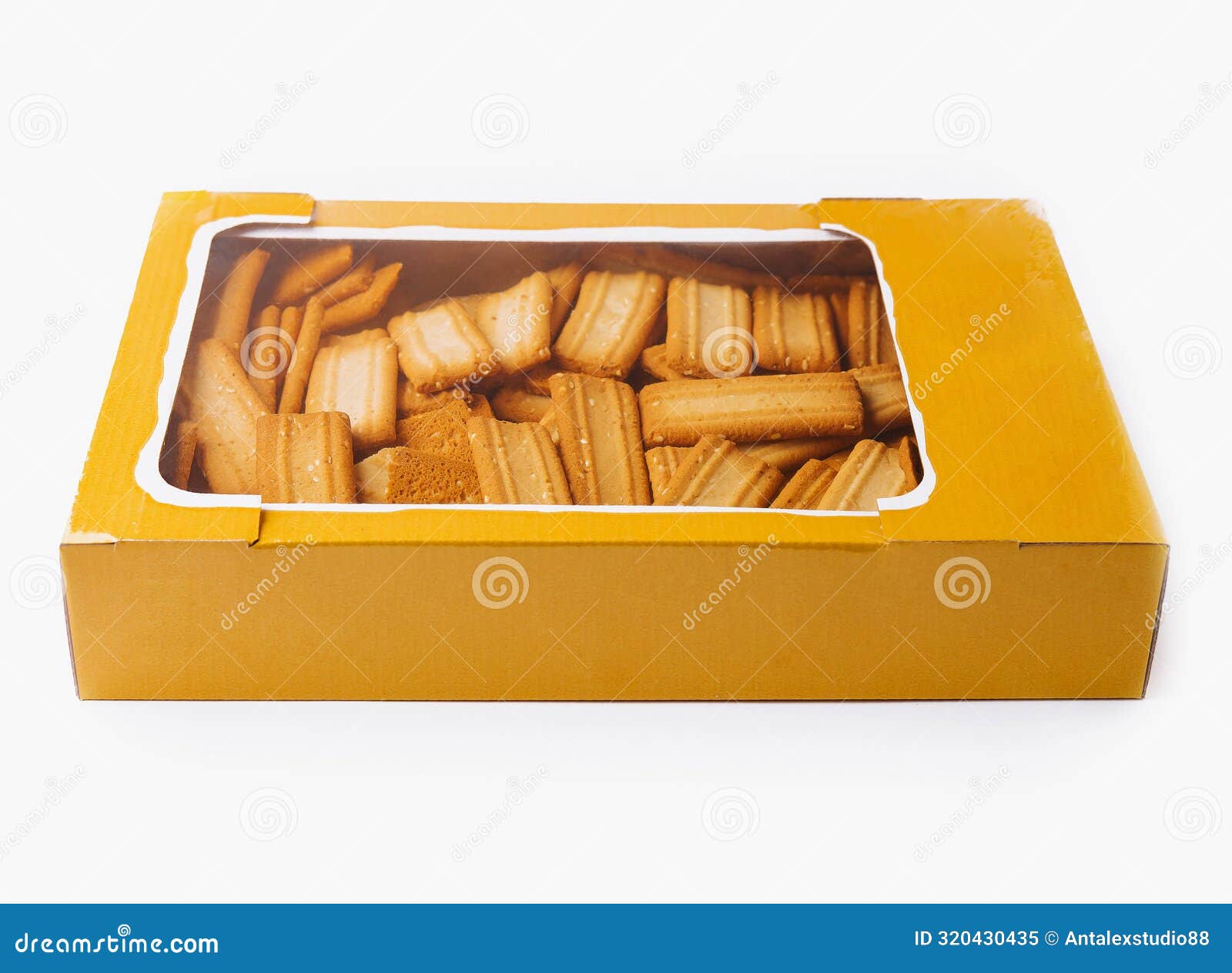Box of Assorted Biscuits on White Background Stock Image - Image of ...