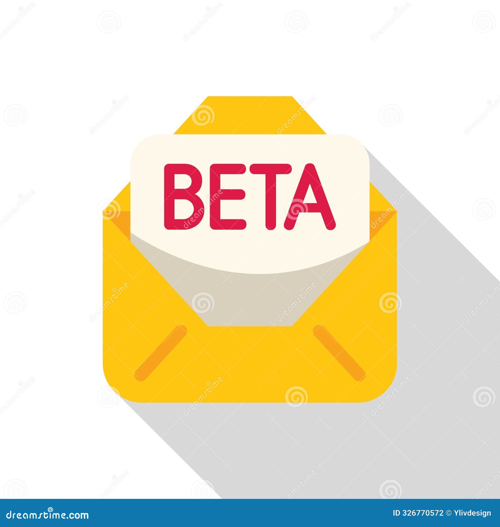 Open Yellow Envelope Containing Beta Test Invitation Stock Illustration ...