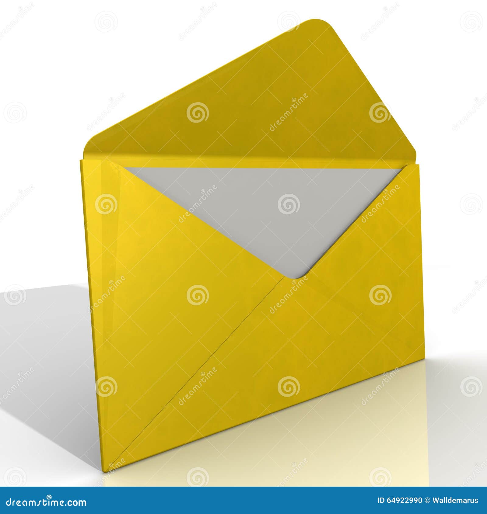 Open yellow envelope stock illustration. Illustration of sheet - 64922990