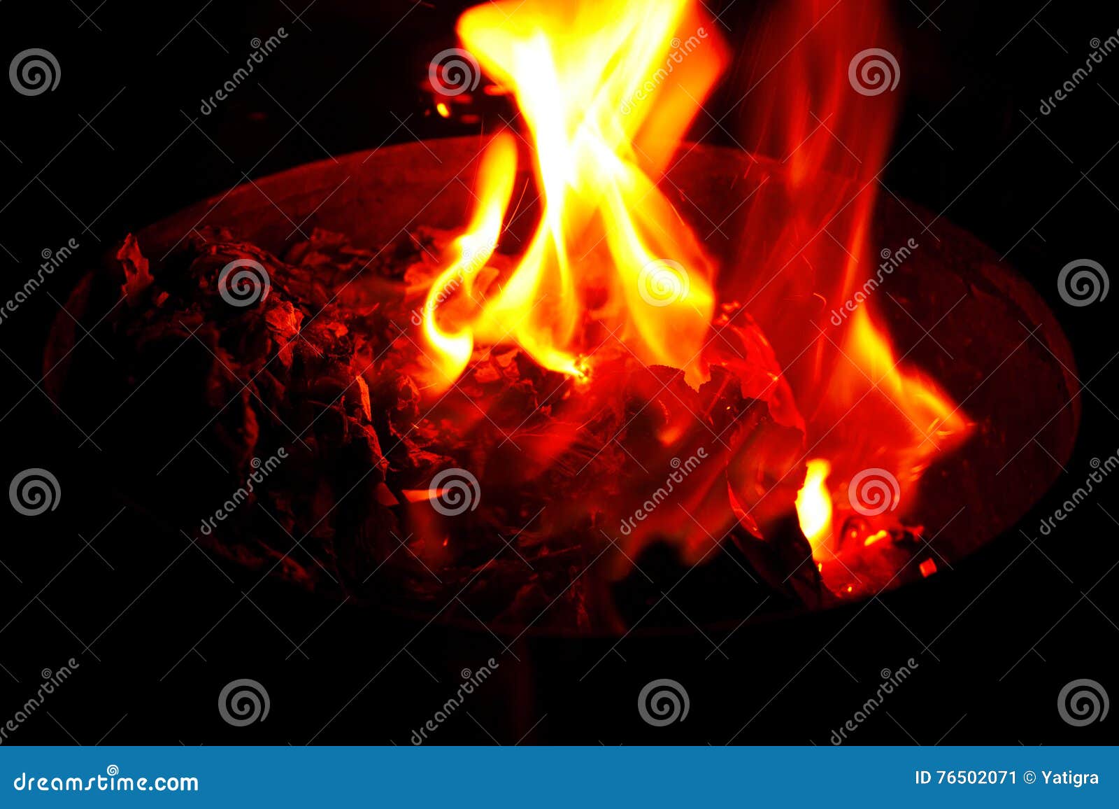 Open Yellow Flames and Burning Embers Stock Image - Image of inferno ...