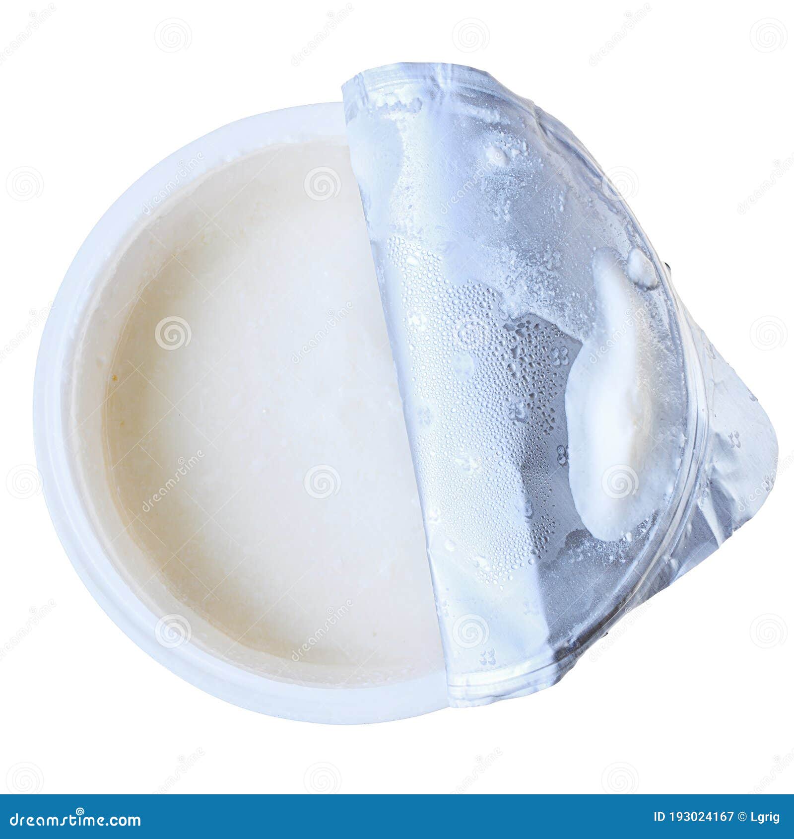 Open Yoghurt Isolated Top View Stock Image - Image of fruit, dessert ...