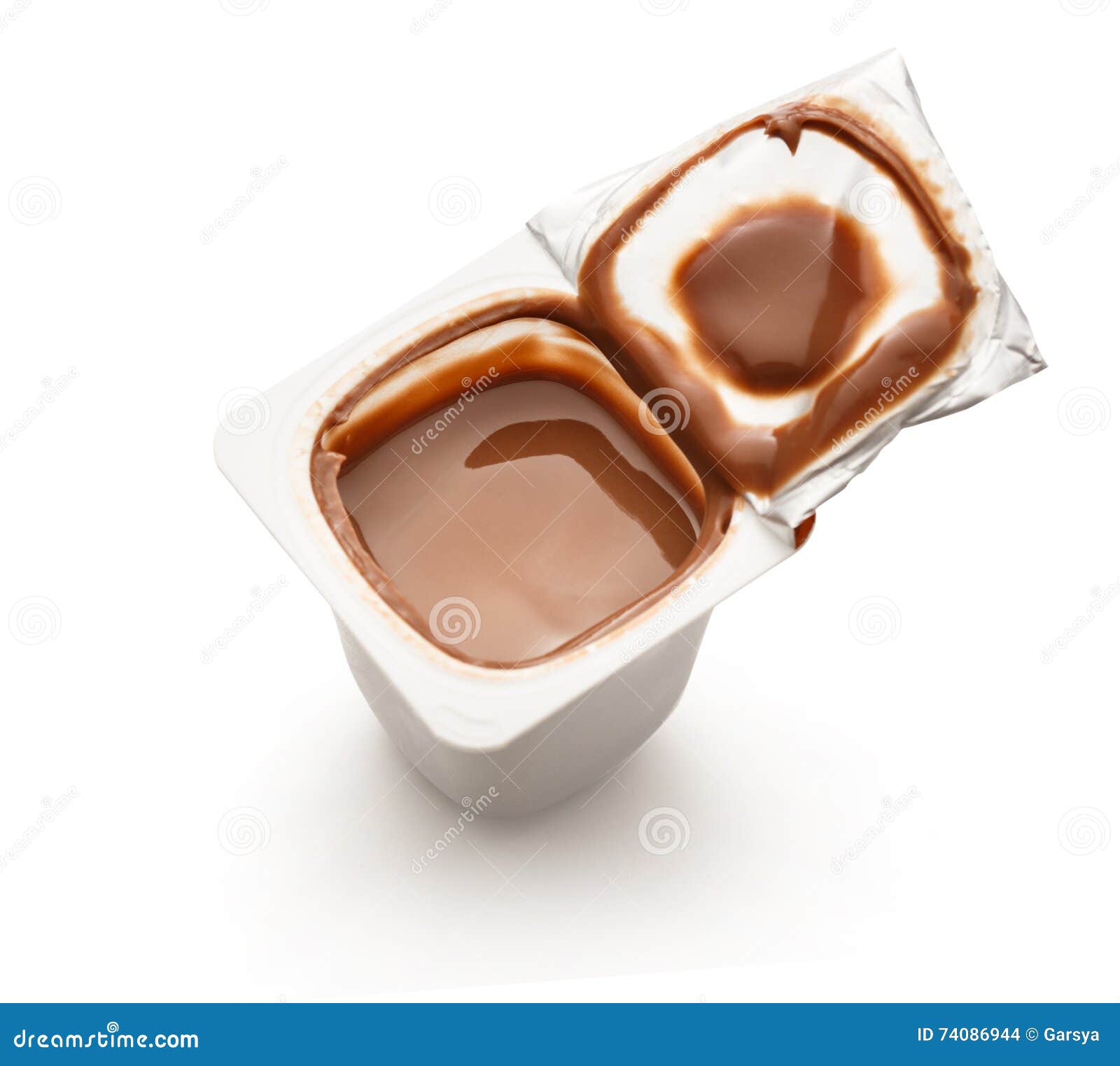 Open yogurt in pot stock photo. Image of diet, cold, single - 74086944