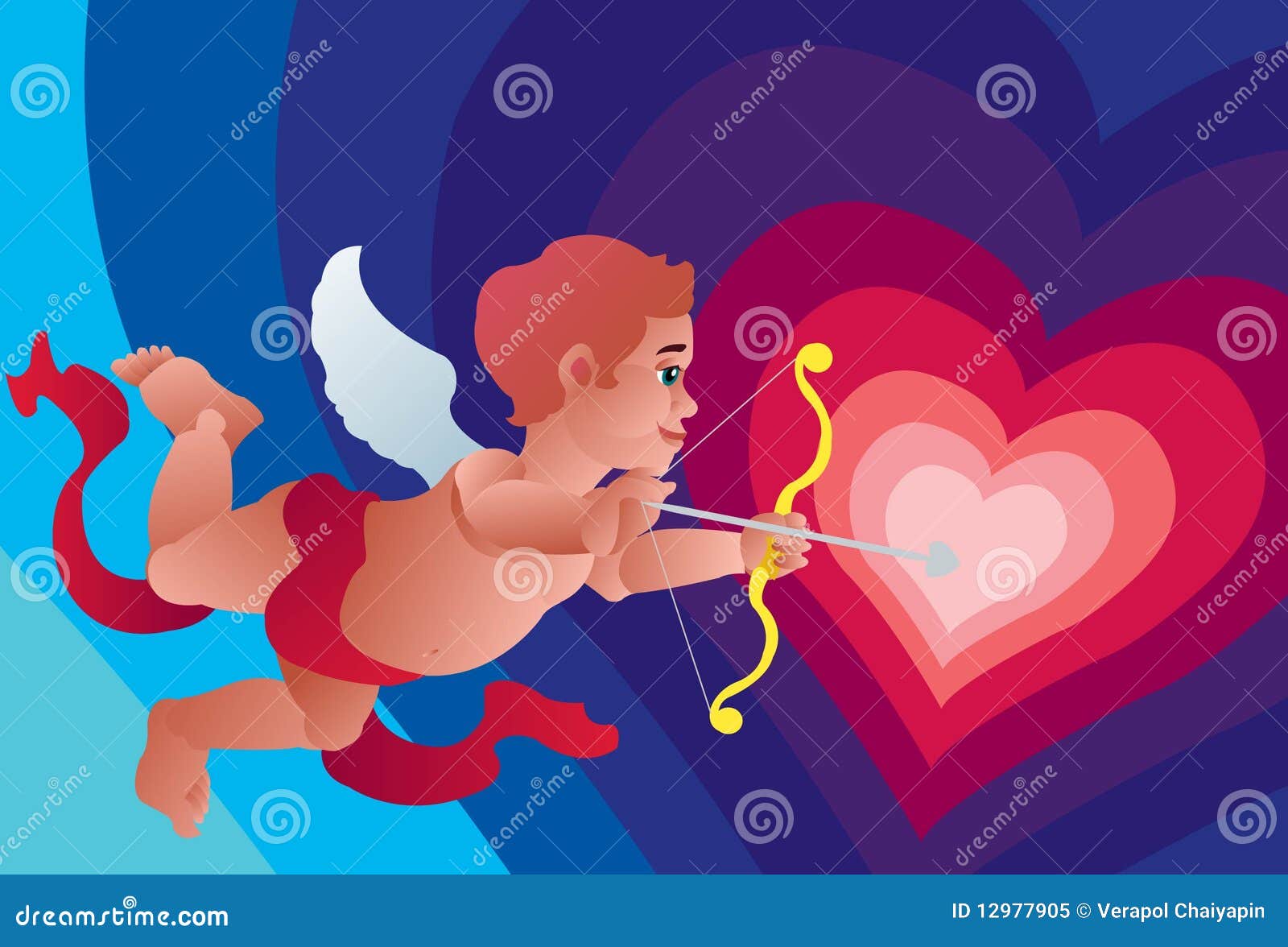 Open Your Heart To Cupid S Arrow Stock Illustration - Illustration of ...