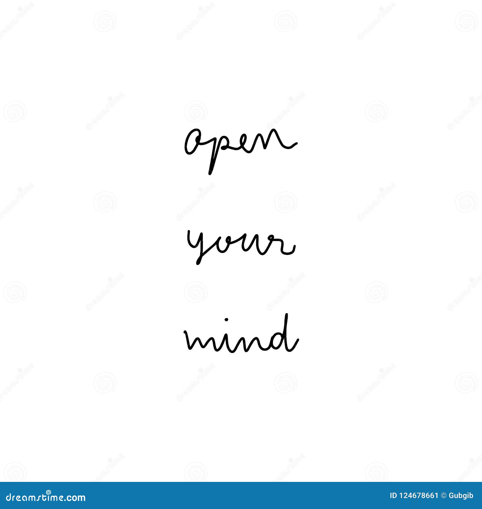 Open Your Mind Hand Drawn Lettering Stock Vector - Illustration of ...