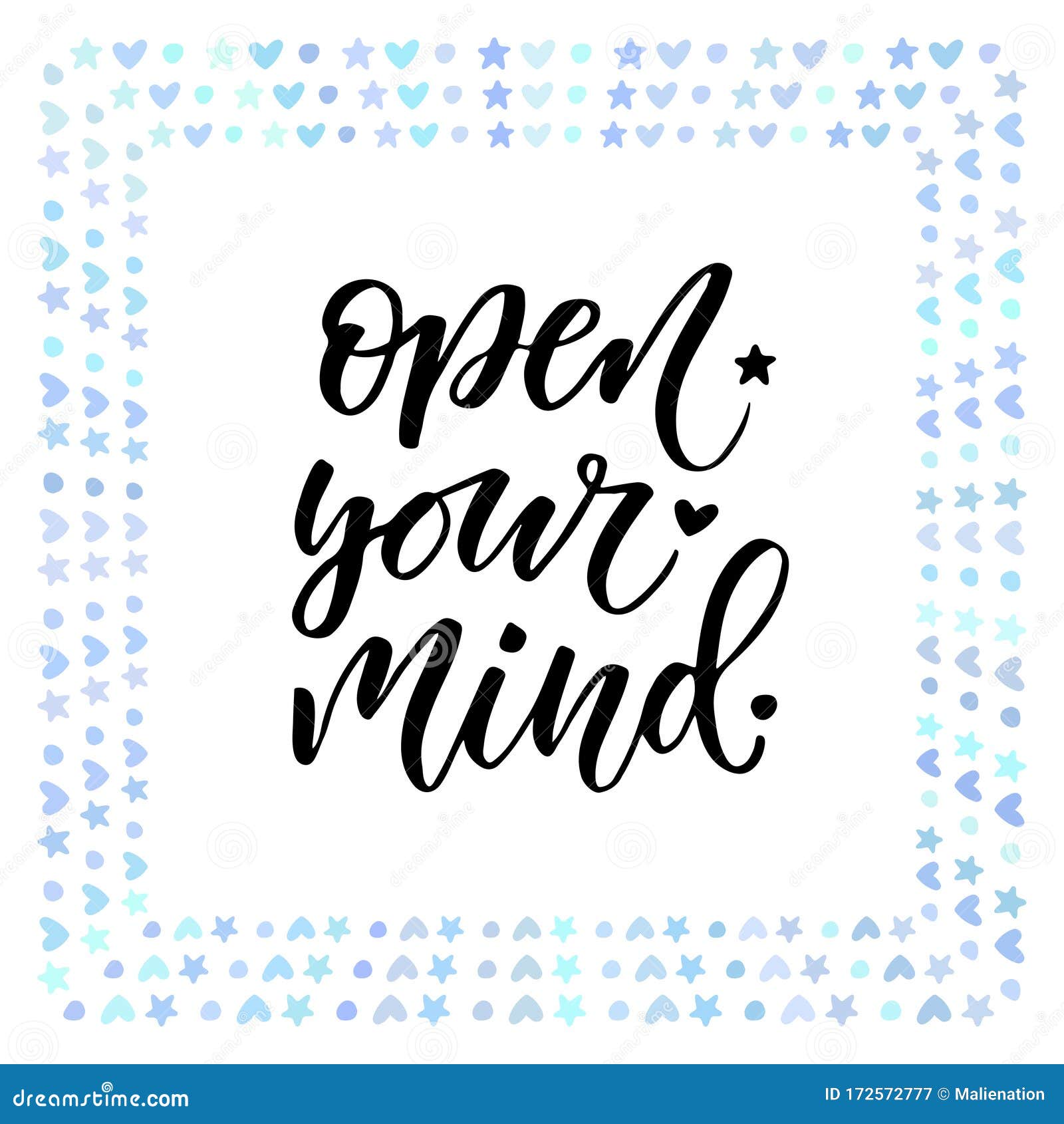 Open Your Mind. Motivation Text. Stock Vector - Illustration of ...