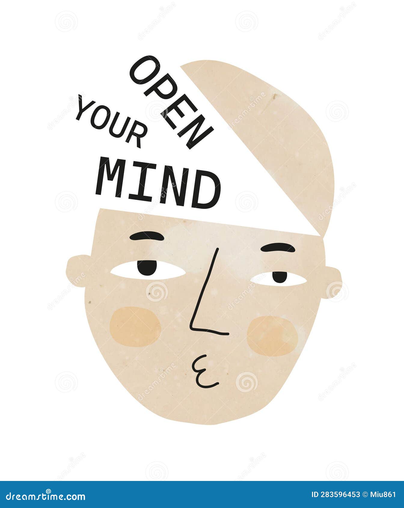 Open Your Mind. Simple Modern Vector Illustration with Human Head ...
