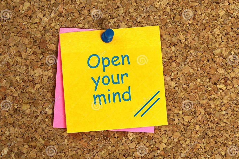Open your mind sticky stock illustration. Illustration of change ...