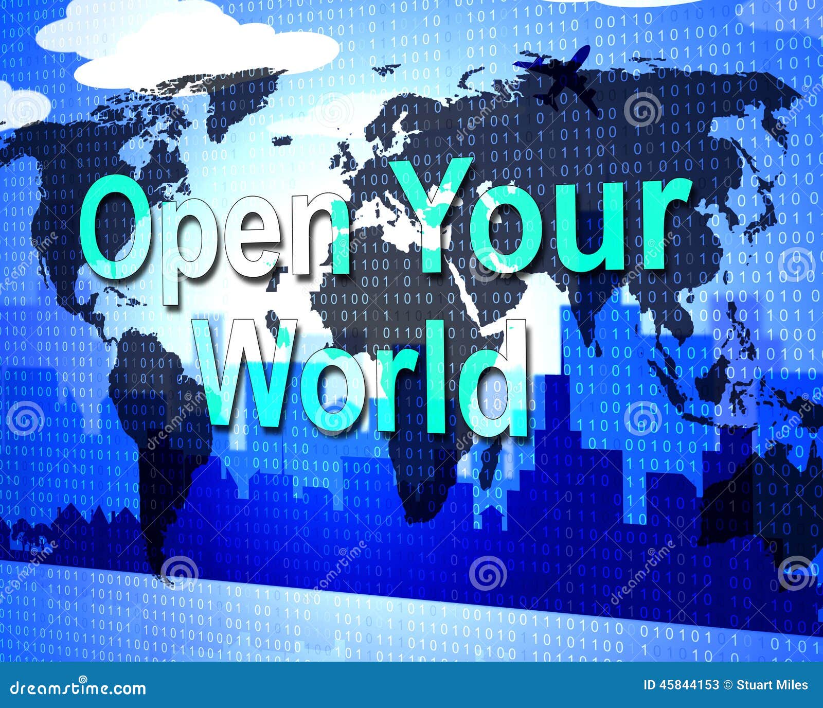 Open Your World Represents Do it Now and Inspire Stock Illustration ...