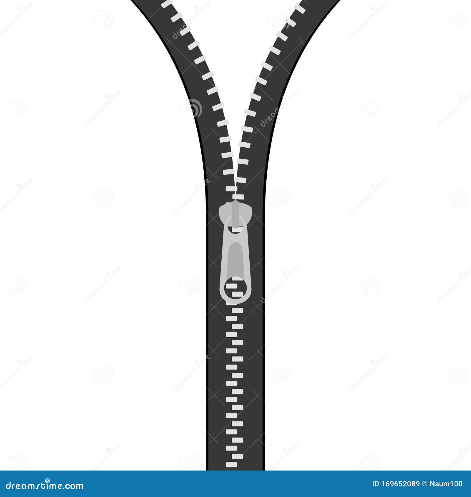 Open zipper.Flat vector stock vector. Illustration of dress - 169652089