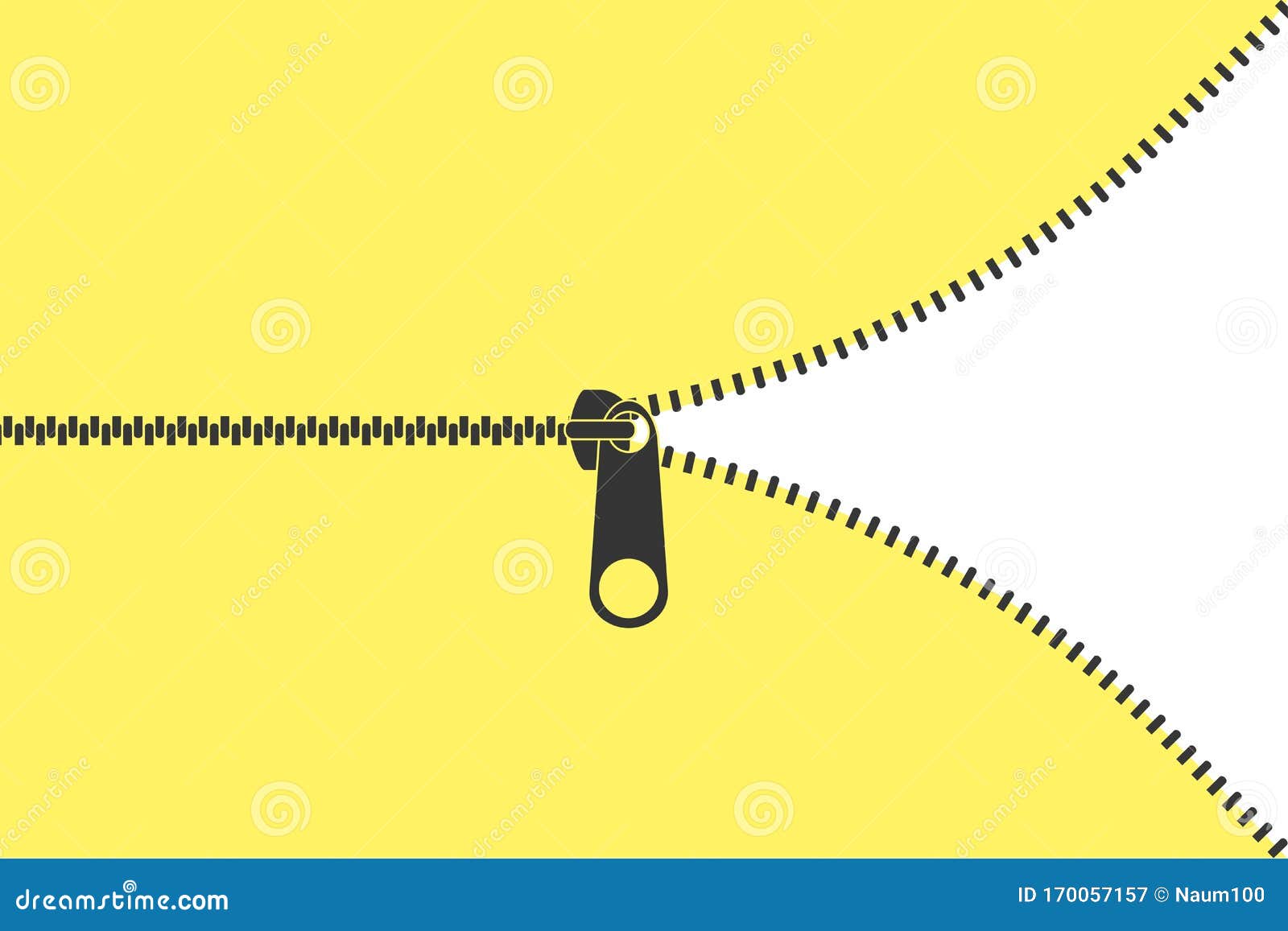 Open Zipper.Banner Template Stock Vector - Illustration of steel ...