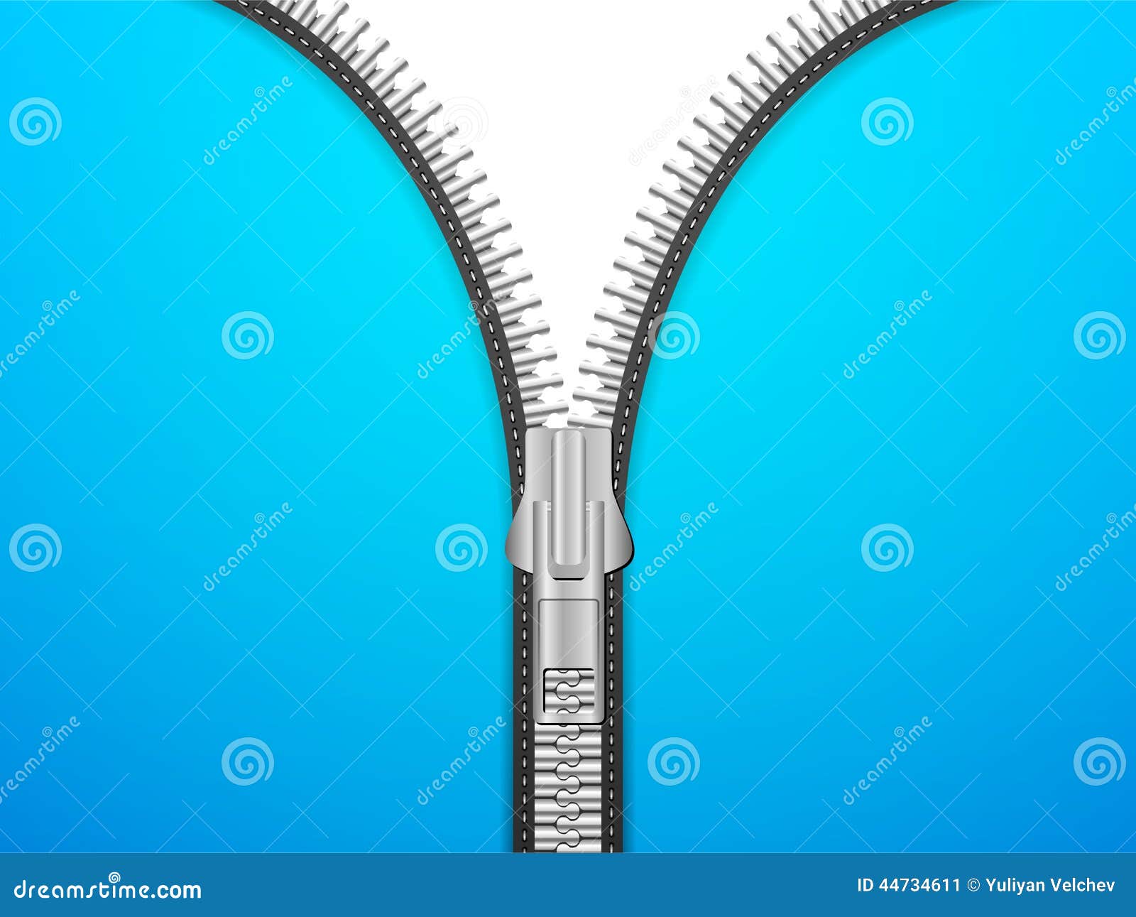 Open zipper stock vector. Illustration of zipper, open - 44734611