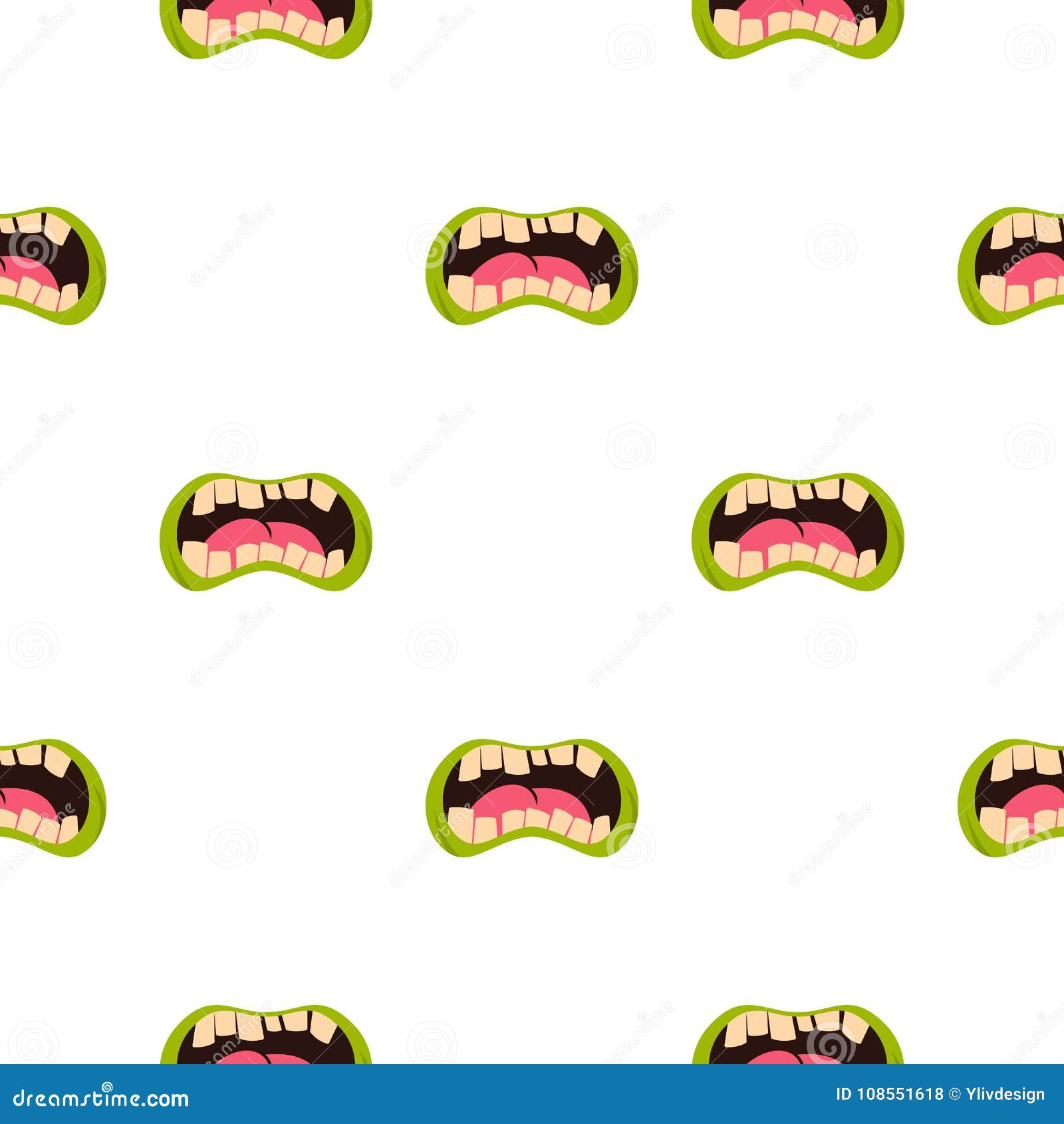 Open Zombie Mouth Pattern Seamless Stock Vector - Illustration of ...