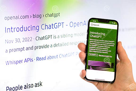 Openai Chat Gpt on Mobile Phone and Computer in Background Editorial ...