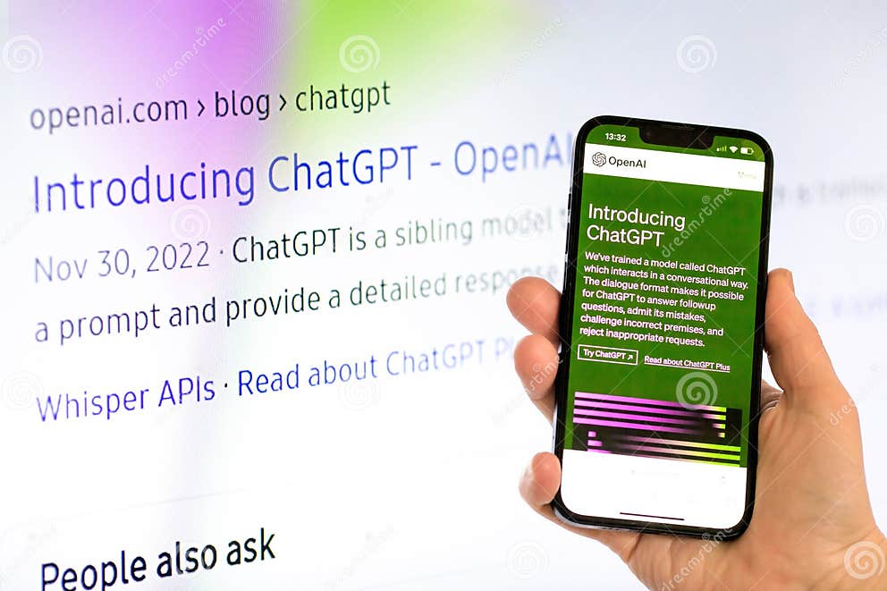 Openai Chat Gpt on Mobile Phone and Computer in Background Editorial ...