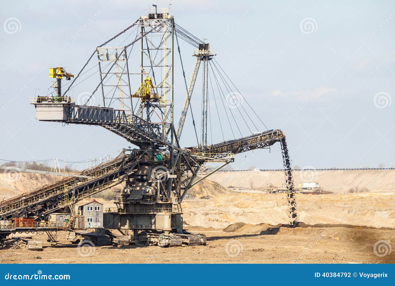 Opencast Brown Coal Mine. Giant Excavator. Stock Photo - Image of ...