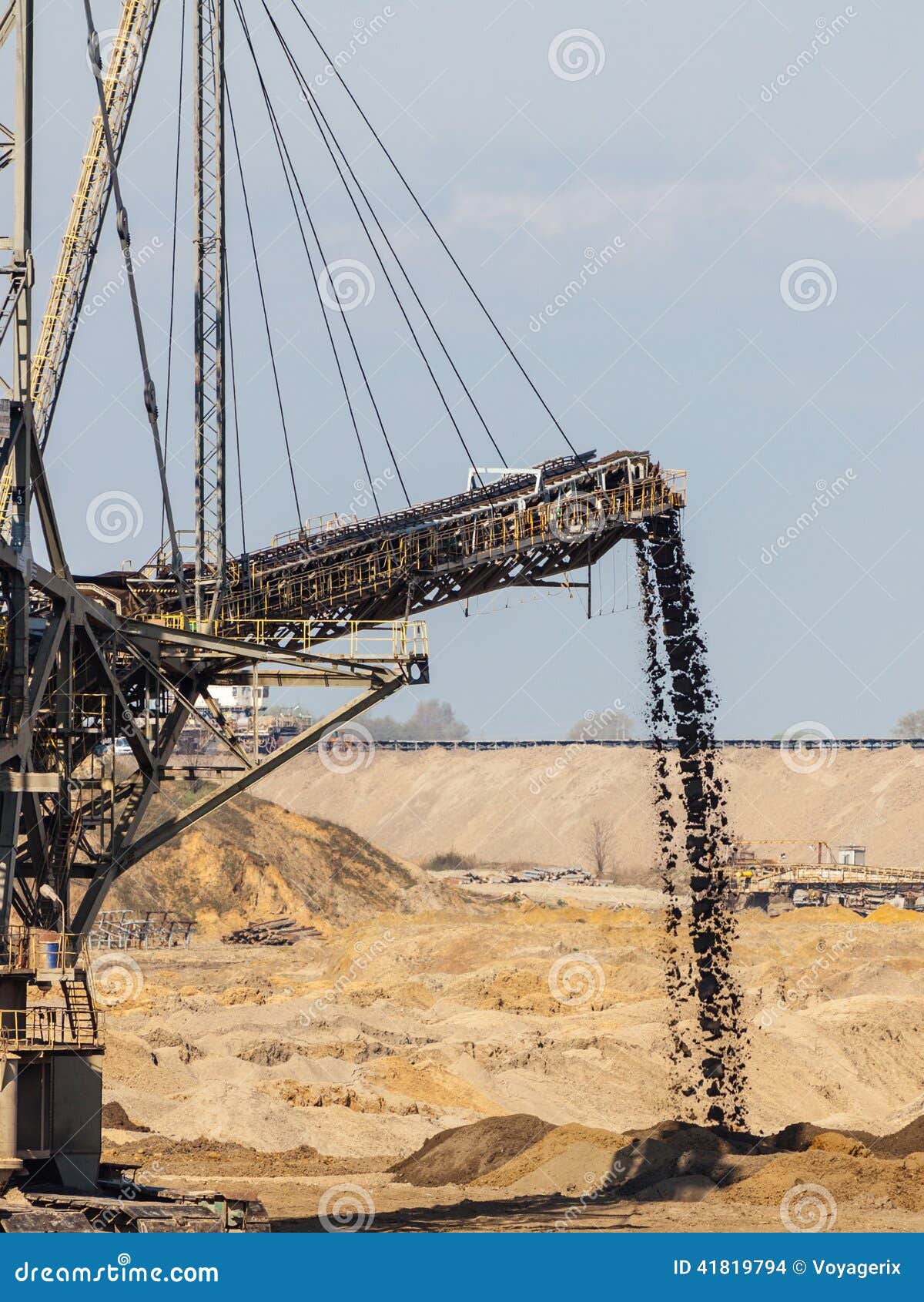 Opencast Brown Coal Mine. Giant Excavator. Stock Photo - Image of power ...