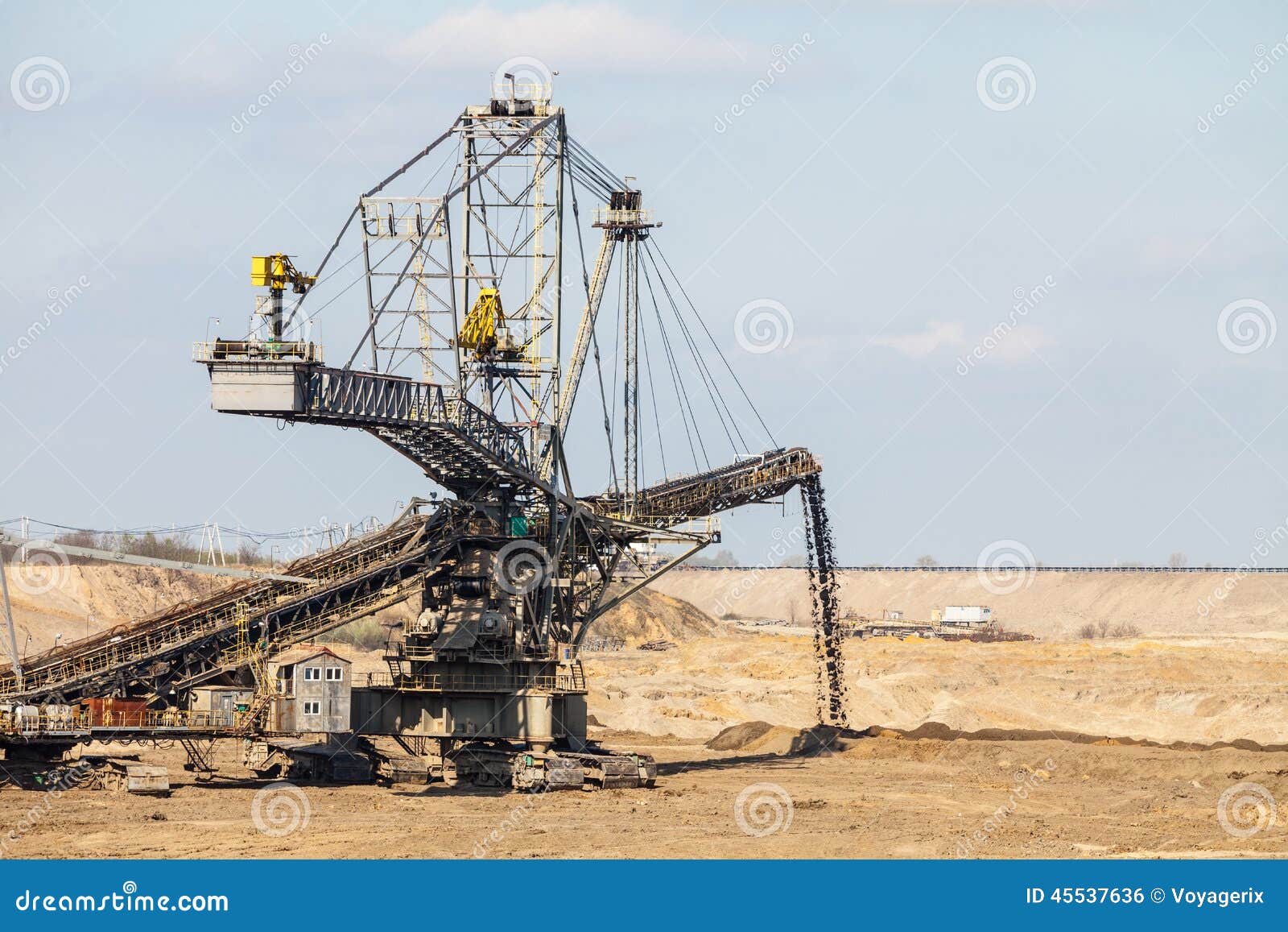 Opencast Brown Coal Mine. Giant Excavator. Stock Photo - Image of earth ...