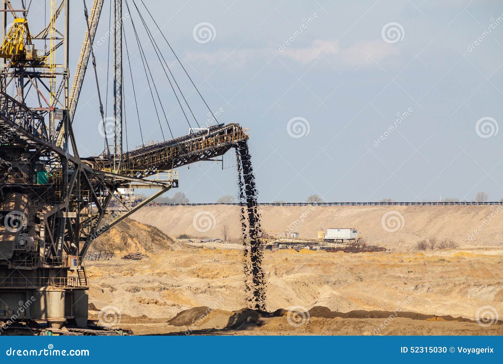 Opencast Brown Coal Mine. Giant Excavator. Stock Photo - Image of ...