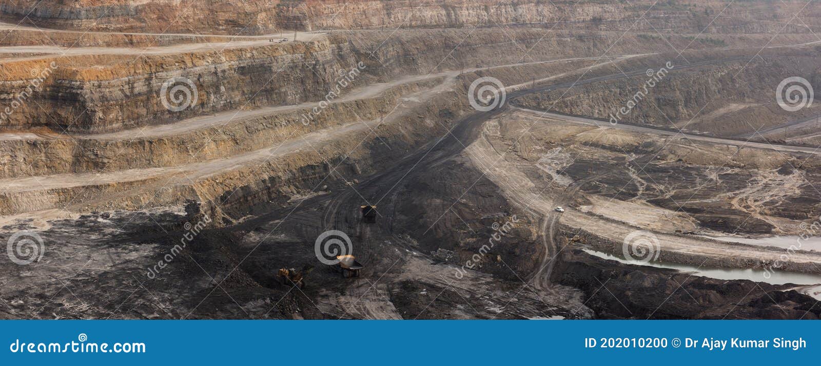 Opencast coal mine stock photo. Image of anthracite - 202010200