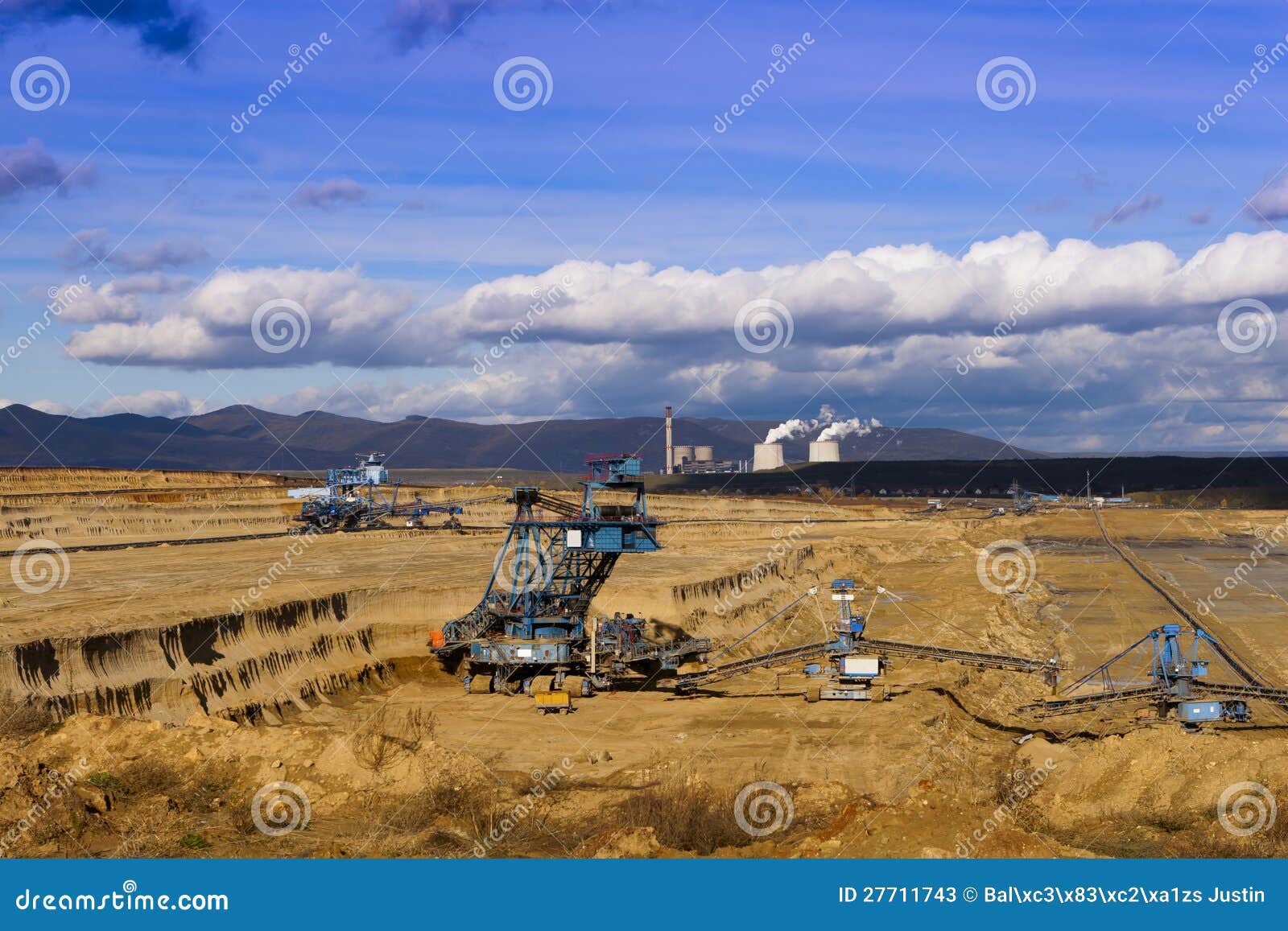 Opencast Mine, Working Machines. Stock Image - Image of machine, large ...