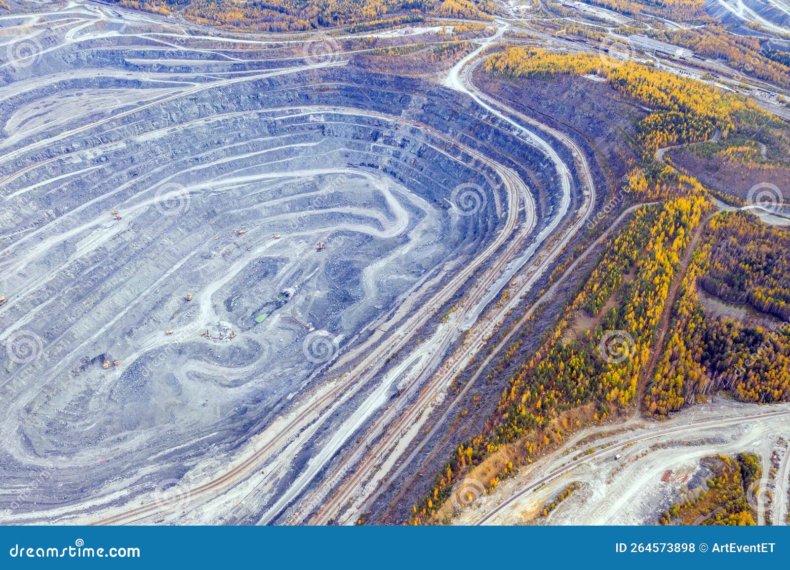 Opencast Mining of Iron Ore. Environmental Pollution Problems Aerial ...