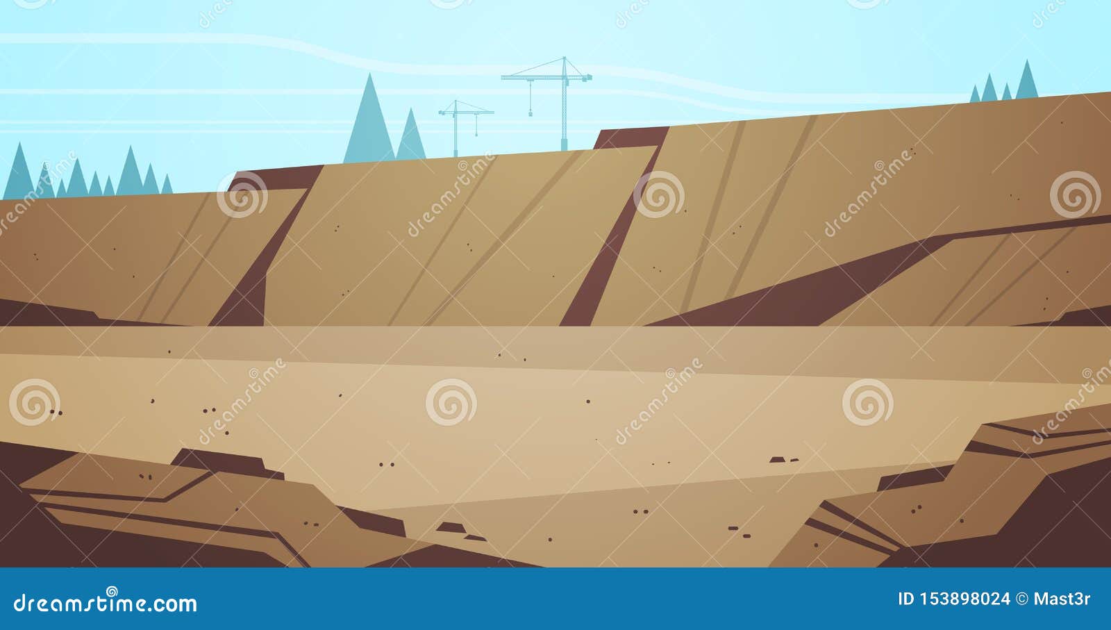 Opencast Mining Stone Quarry Industrial Mine Production Concept Hills ...