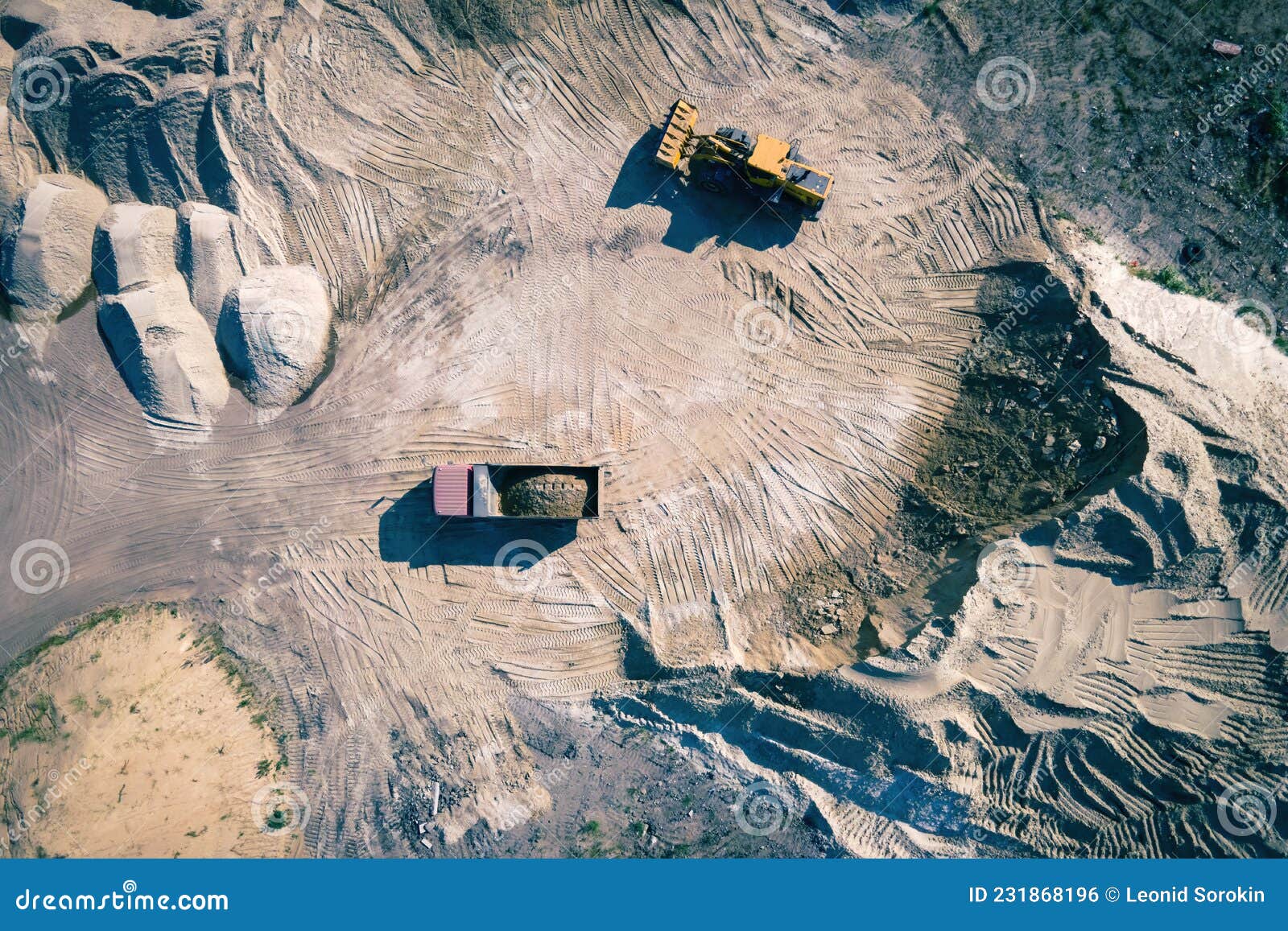 Opencast Sand Quarry, Industrial Extraction of Sand for Construction ...